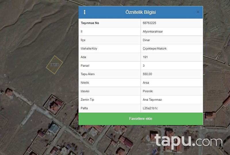 Afyon Dinar'da Konut İmarlı Yatırıma Uygun Arsa - Afyonkarahisar Dinar ...